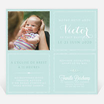 Faire-part de baptême réf. N91025 - monFairePart.com