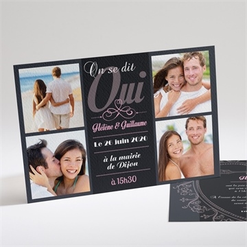 Faire-part mariage Programme vintage et ardoise - monFairePart.com