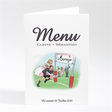 Menu mariage Humour et Rugby - monFairePart.com