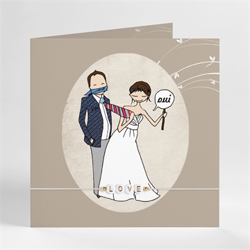 Faire-part mariage Illustrations Humour bracelet - monFairePart.com