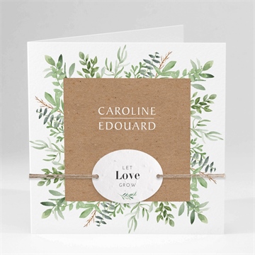 Faire-part mariage Feuillage d'été ensemencé - monFairePart.com