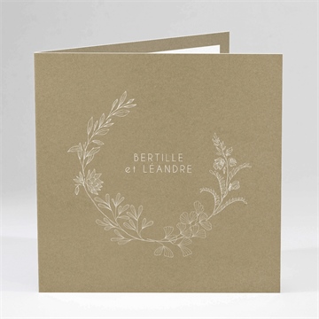 Faire-part mariage Festivités carré plié - monFairePart.com