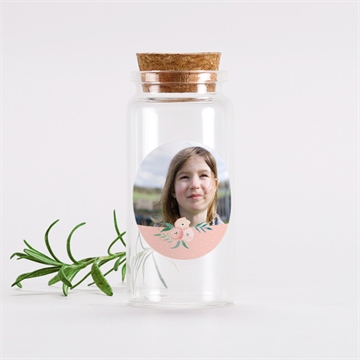 Mignonette communion Rose tendre sticker - monFairePart.com