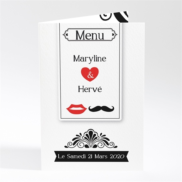 Menu mariage Humouristique tendance photo - monFairePart.com