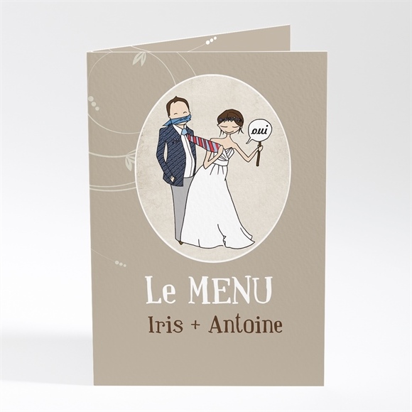 Menu mariage Illustrations Humour original - monFairePart.com